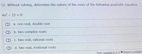 solved 51 without solving determine the nature of the