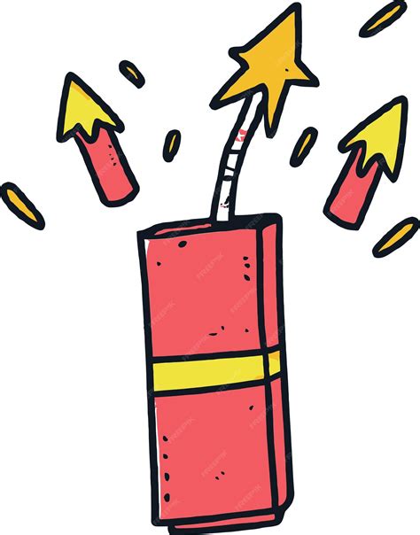 Premium Vector Glittering Show Red Rocket Firework Captured In Vector Illustration