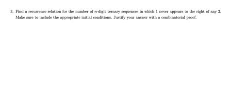 3 Find A Recurrence Relation For The Number Of