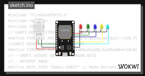 Gessamonitoring Suhu Dan 5led Wokwi Esp32 Stm32 Arduino Simulator