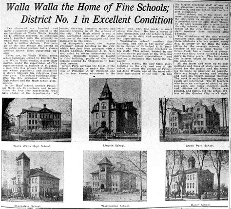 History Of Walla Walla Public Schools Walla Walla The Home Of Fine