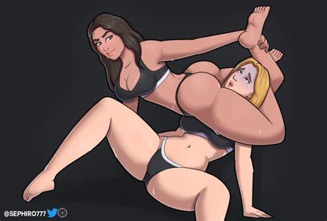 Rule 34 Blonde Hair Catfight Choking Fighting Headscissor Leg Lock