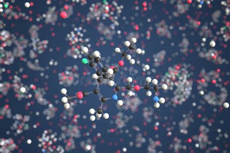 Molecule Of Amlodipine Molecular Model Conceptual 3d Rendering Stock