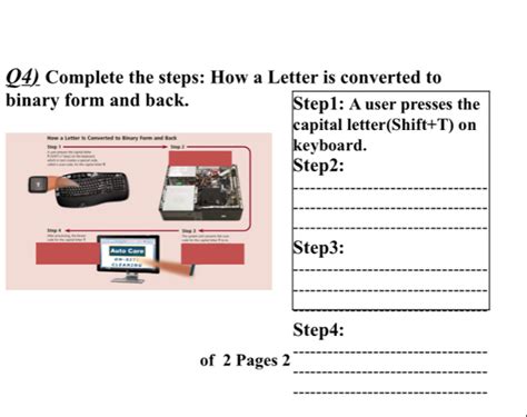 Solved Q4 Complete The Steps How A Letter Is Converted To Binary Form And Back Step4 Of