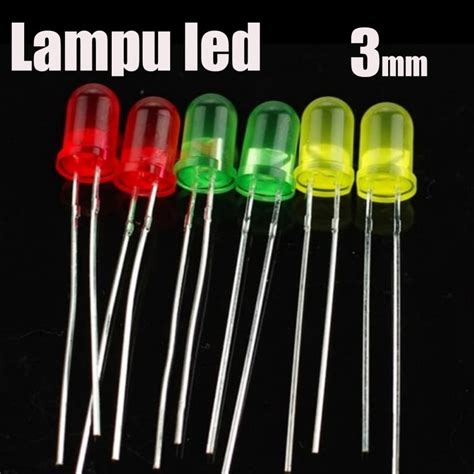 Jual Lampu Led 3mm 3 Mm Warna Hijau Merah Kuning Dioda Diode Diffused Warna Komponen Shopee