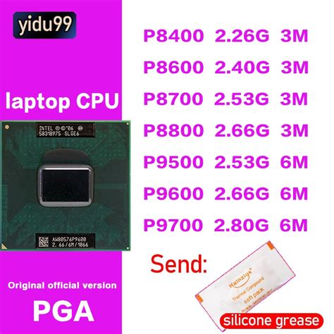 Intel Cpu P8400 P8600 P8700 P8800 P9500 P9600 P9700 Laptop Cpu Support