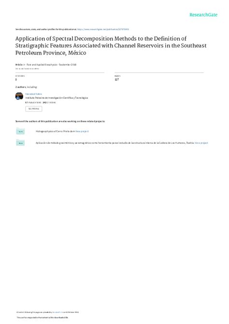 Pdf Application Of Spectral Decomposition Methods To The Definition