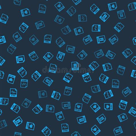 Set Ruby File Document Xsl Wav And Mp3 On Seamless Pattern Vector