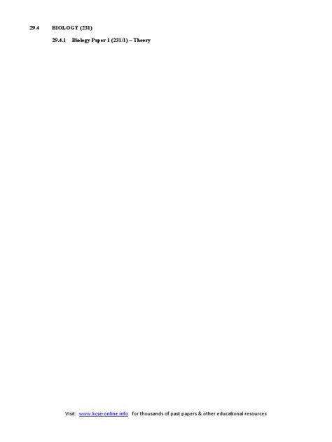 2008 Kcse Biology Paper 1 Pdf