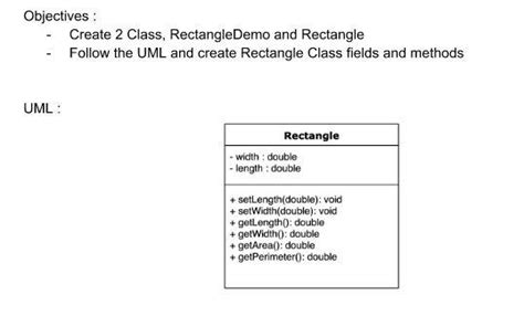 Solved Objectives Create 2 Class Rectangledemo And