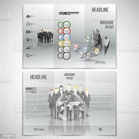 Vector Set Of Trifold Brochure Design Template On Both向量圖形及更多2015年圖片