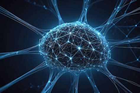 Premium Photo Abstract Image Of Neural Connections On Blue Background