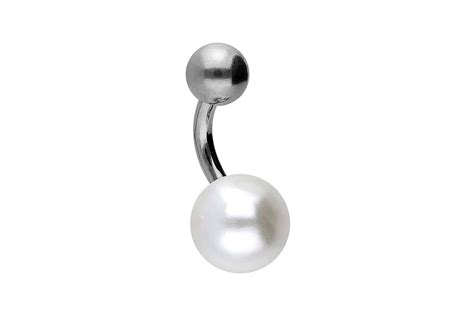 Titanium Bananabell Synthetic Pearl Piercingline
