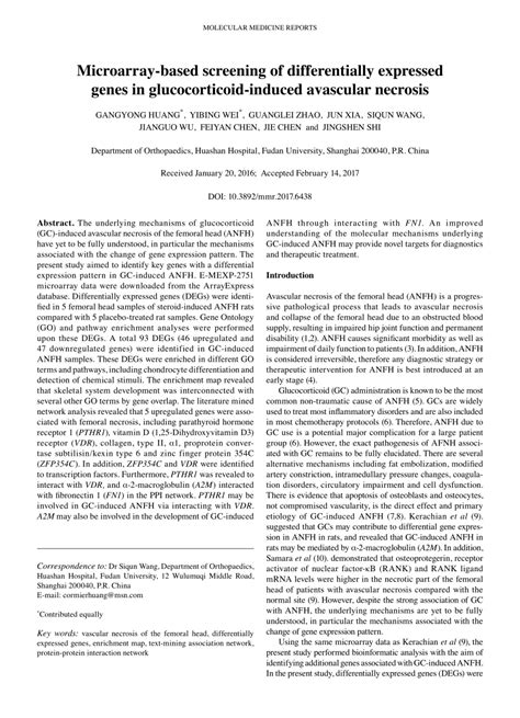 pdf microarray based screening of differentially expressed genes in
