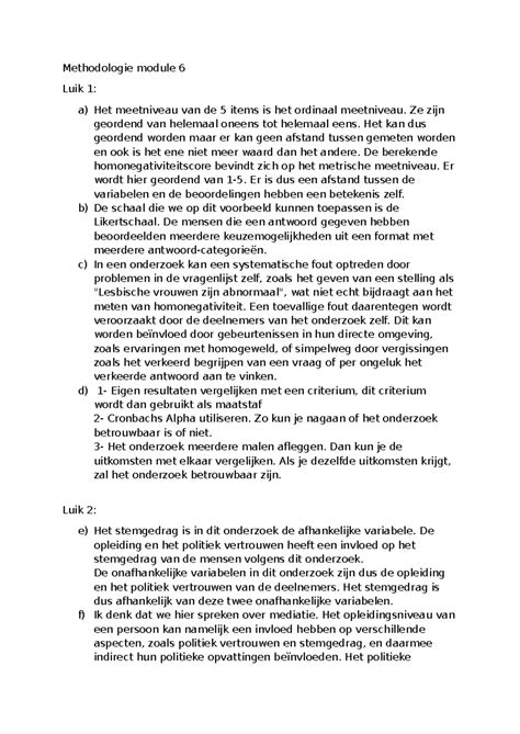 Methodologie Module 6 Yesssirrrr Methodologie Module 6 Luik 1 A