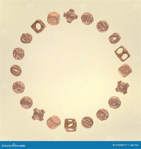 Chocolate Biscuits With Different Shapes 3d Rendering Stock