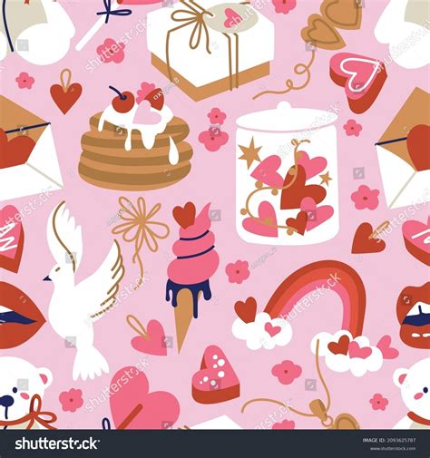 Vector Illustration Set Cute Objects Icons Stock Vector Royalty Free