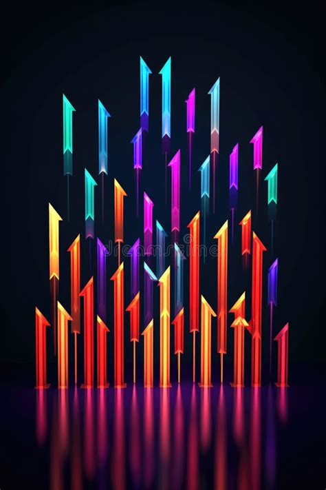 Collection Of Colorful Arrow Icons On A Screen Stock Illustration