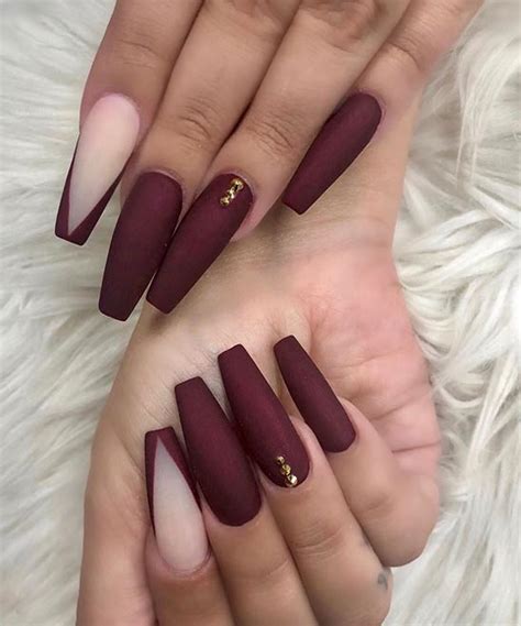 50 Burgundy Acrylic Nails 2024 Tailoringinhindi