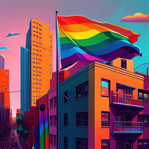 Premium Photo Rainbow Lgbt Flag On Building Generative Ai
