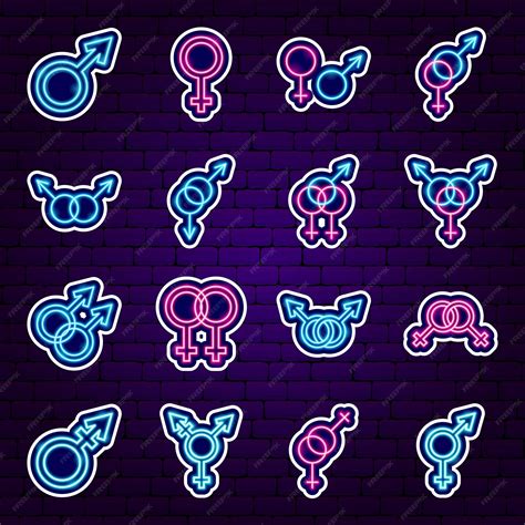 Premium Vector Gender Sex Neon Stickers