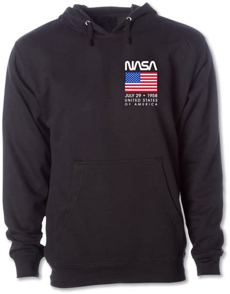 Nasa Worm Logo Acronym Medium Weight Adult Hoodie Nasa Gear