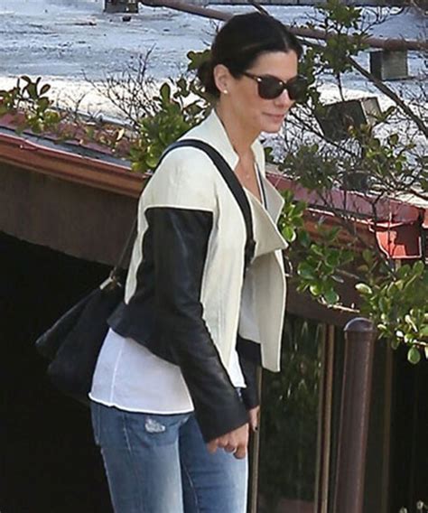 Sandra Bullock White Black Leather Jacket Usaleatherfirm