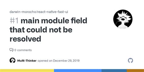 Main Module Field That Could Not Be Resolved · Issue 1 · Darwin