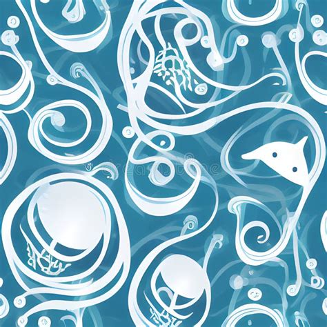 Ocean Draw Random Background Underwater Abstract Element Pattern