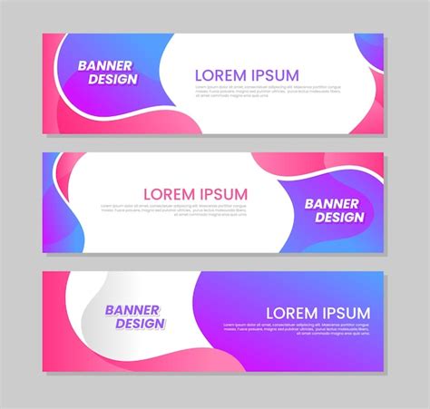 그라디언트 세트 배너 템플릿 디자인 컬렉션 프리미엄 벡터