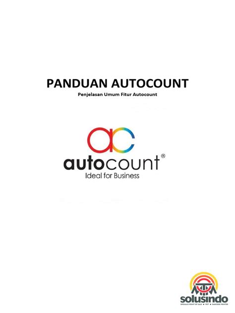 Panduan Autocount Penjelasan Umum Fitur Autocount Pdf