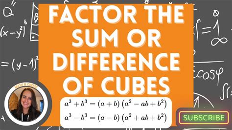 Factoring The Sum Or Difference Of Cubes YouTube