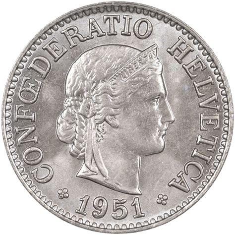 10 Rappen 1951 Stempelglanz Marcel Häberling Numismatik