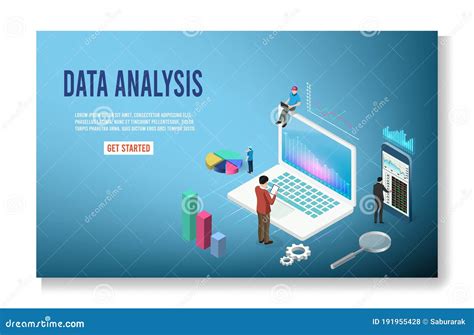 Data Analysis With Modern Isometric Design Concept Advertising