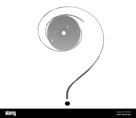 Question Mark With Center Bullseye Is Abstract Art With Simple Lines