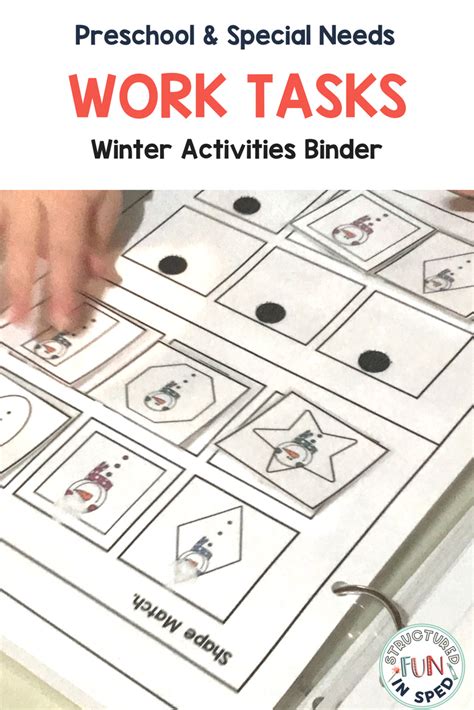 Preschool Winter Activities Task Binder For Pre K And Special Needs