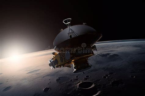 Space Probe Hovering Over Planet With View Of Its Surface Visible