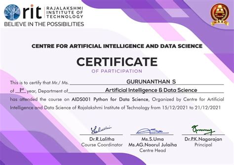 Gurunanthan S On Linkedin Ai Datascience Certification Machinelearning Artificialintelligence