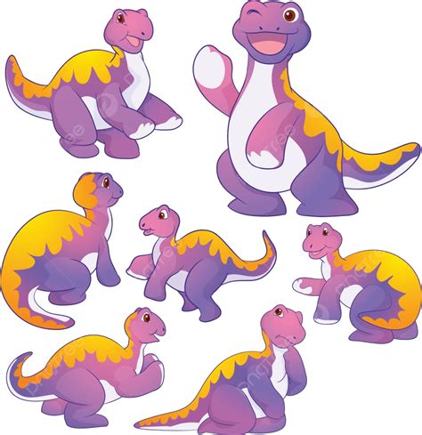 Kartun Prasejarah Apatosaurus Yang Lucu Ceria Vektor Prasejarah