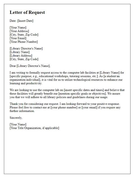 Letter Template For Library Computer Lab Access Free Samples In Pdf Letterin