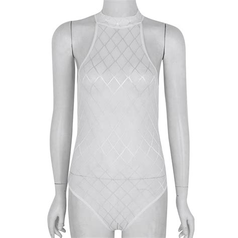 Sexy Sheer Lingerie High Cut Bikini Thong Teddy Lady Bodysuit Leotard