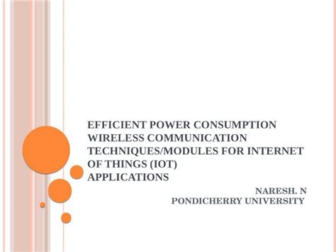 Pptx Efficient Power Consumption In Wireless Communication Dokumentips