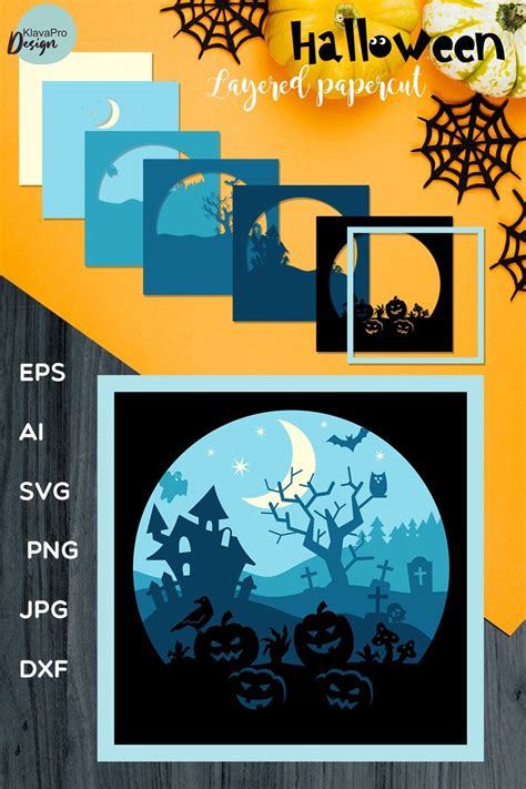 Halloween Shadow Box Paper Cut Layered 3d Haunted 2126637 Artofit
