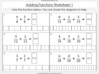 Adding And Subtracting Fractions Worksheet Maths Year