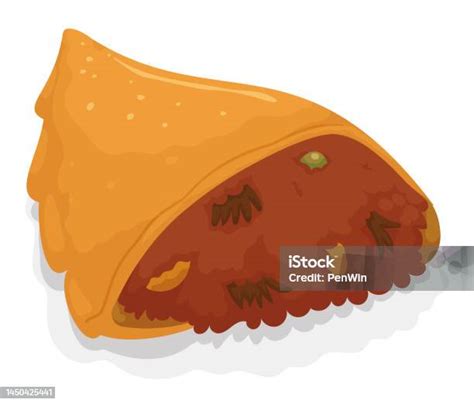 완두콩 감자 고기 충전물을 곁들인 맛있는 엠파나다 벡터 일러스트레이션 0명에 대한 스톡 벡터 아트 및 기타 이미지 0명