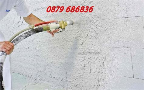 Машинна мазилка турбозол Строителни услуги Пловдив Машинно полагане на мазилка Ра