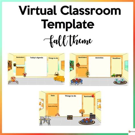 Virtual Classroom Template Fall Theme Virtual Classrooms Classroom Resource Classroom