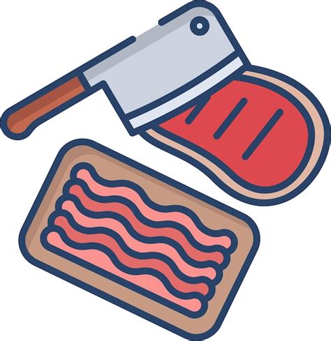 Premium Vector Ground Beef Cut Linear Color Illustration