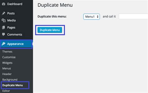 how to duplicate menus in wordpress with 1 click