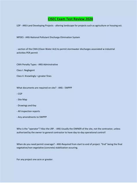 Cisec Exam Test Review 2024 Cisec Stuvia Us